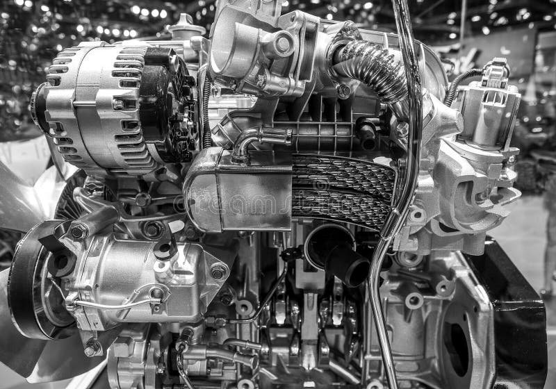The Design of the Modern Car Engine Stock Image - Image of motor, parts ...