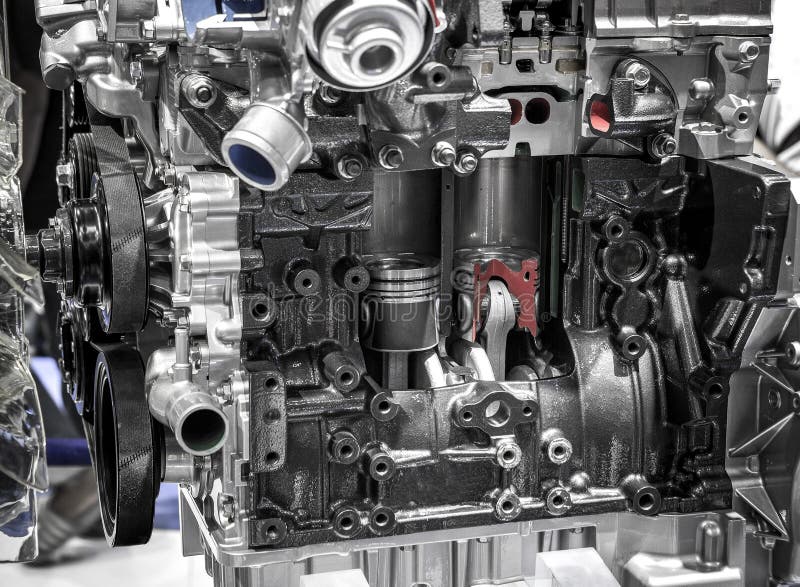 The Design of the Modern Car Engine Stock Image - Image of interior ...