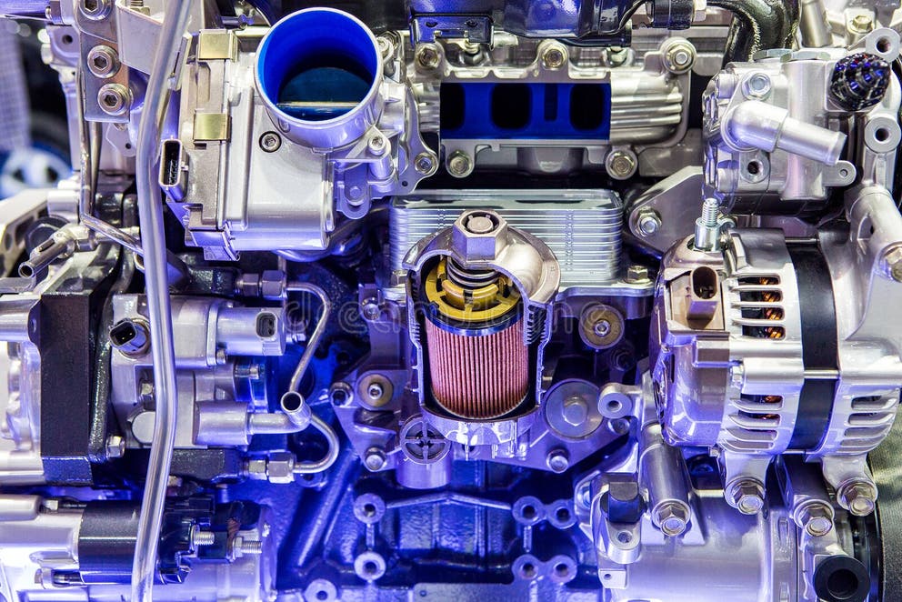 The Design of the Modern Car Engine Stock Image - Image of motor ...