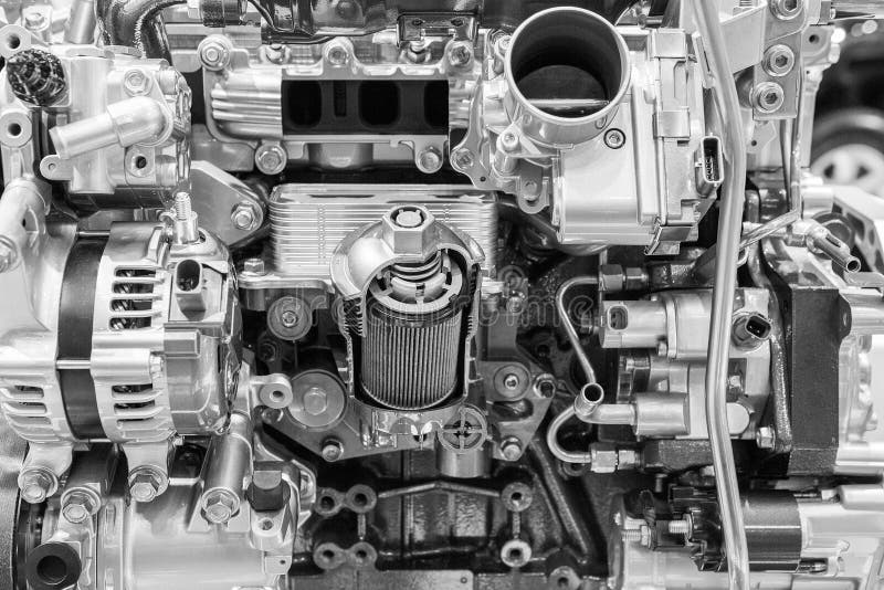 The Design of the Modern Car Engine Stock Image - Image of automotive ...