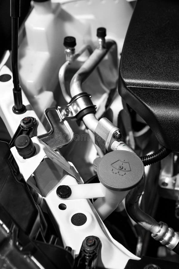 The Design of the Modern Car Engine Stock Image - Image of polished ...