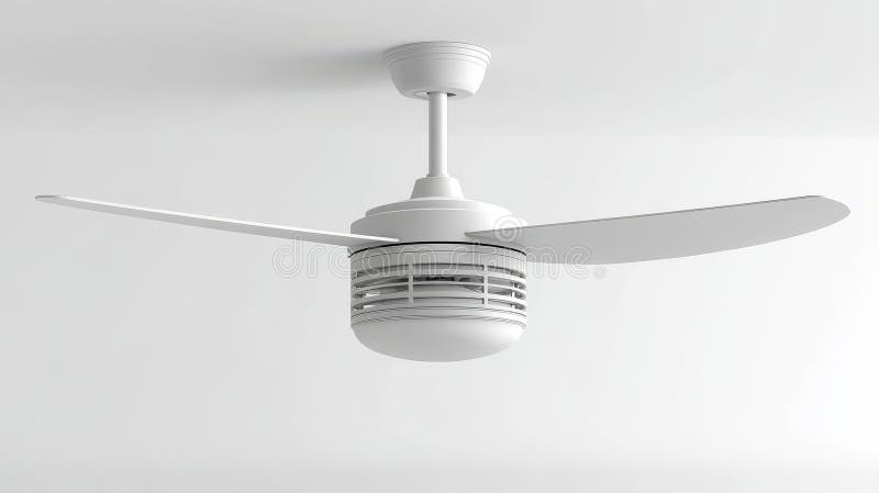The Design of a Modern Ceiling Fan with Four Blades is Centered Around ...