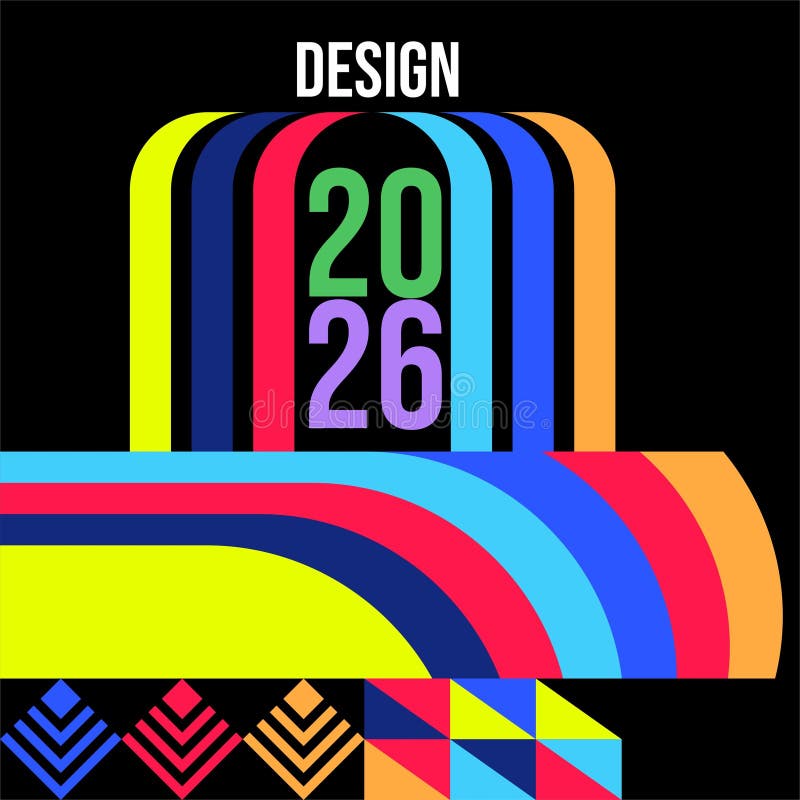 Design 2026 a Modern and Colorful Graphic Illustration Stock Vector ...