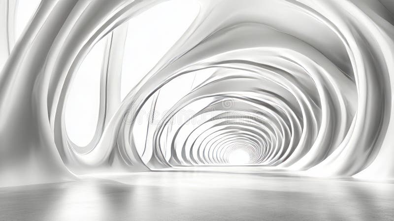 The Design of a Modern Curved Building is Accentuated by Its Empty ...