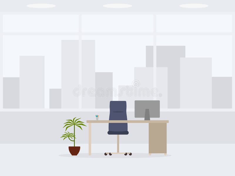Design of Modern Empty Office Front View. Vector Illustration of ...