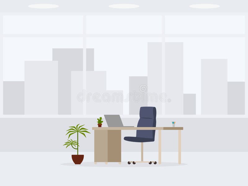 Design of Modern Empty Office Front View. Vector Illustration of ...