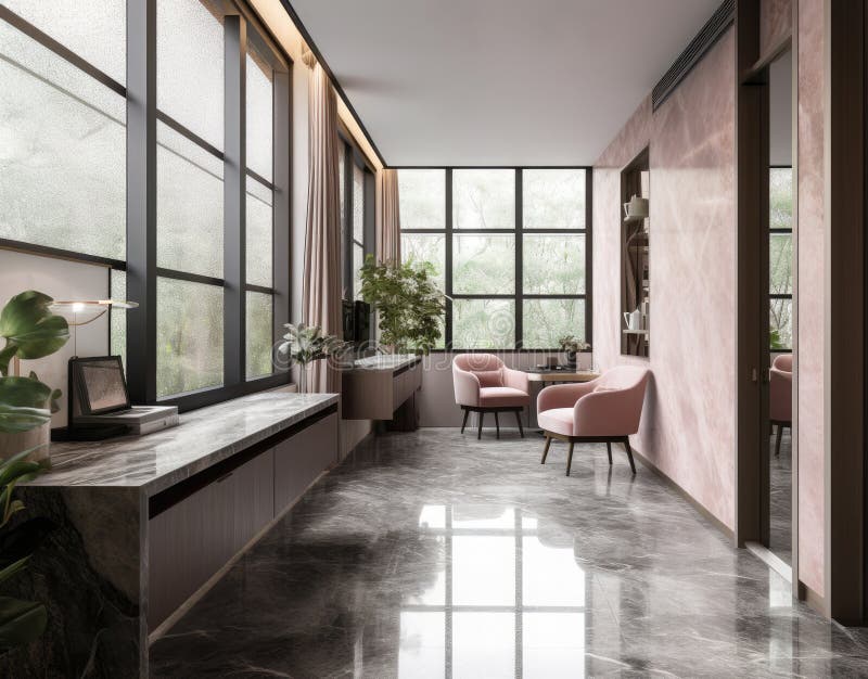 Design of Modern Home Comfortable Office Stock Illustration ...