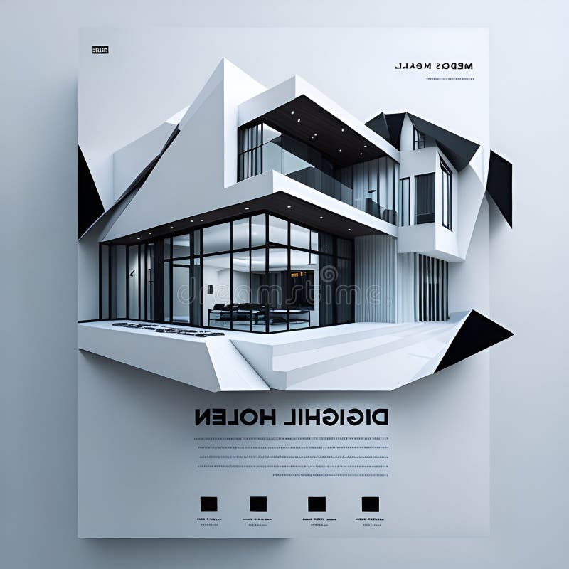 Modern House with Windows Building with Windows Design Stock ...