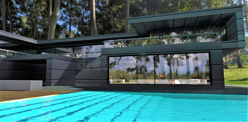 Design of a Modern Technological House in the Tropical Jungle. View ...