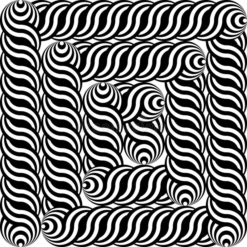 Monochrome Labyrinth Seamless Pattern Stock Vector - Illustration of ...