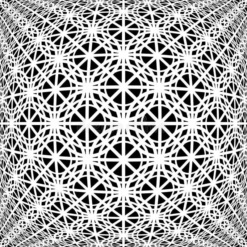 Design Monochrome Warped Grid Decorative Pattern Stock Vector ...