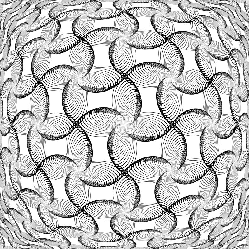 Design Monochrome Warped Grid Decorative Pattern Stock Vector ...