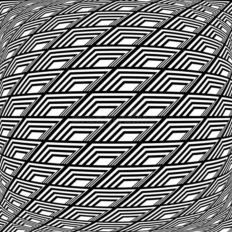 Design Monochrome Warped Grid Pattern Stock Vector - Illustration of ...