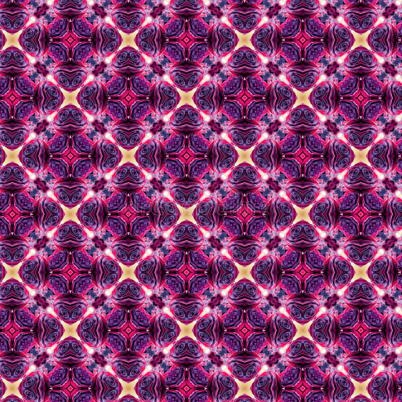 Design of Motive Pattern with Red Roses, Stars and Abstract Form Inside ...