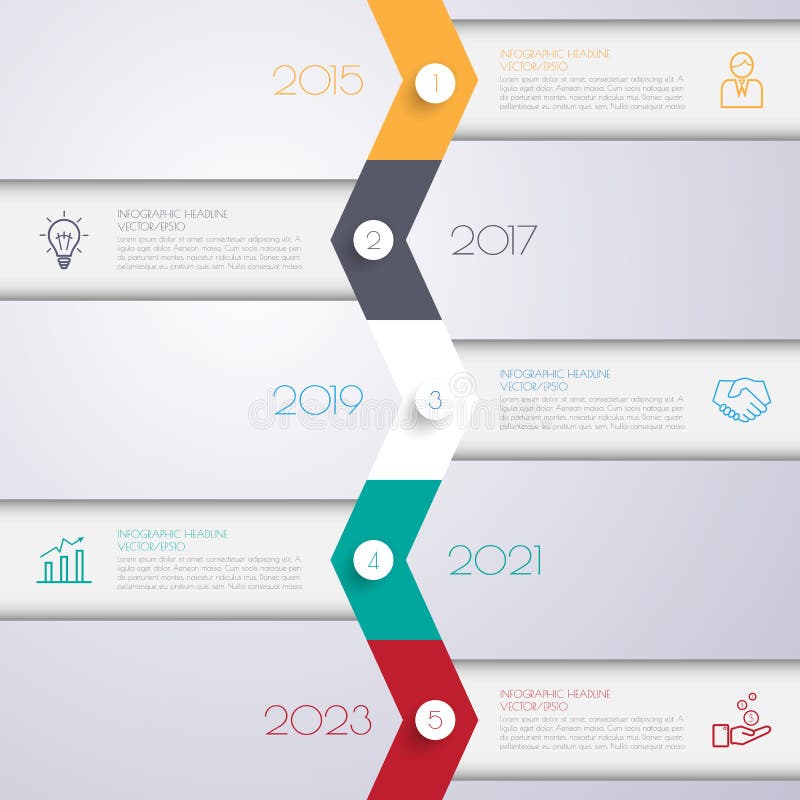 Design Multicolor Number Timeline/graphic or Website Stock Vector ...