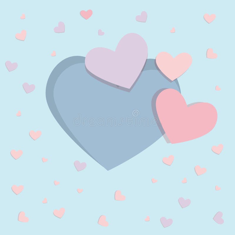 Design from Multicolored Hearts. Template for Greeting Card, Sticker ...