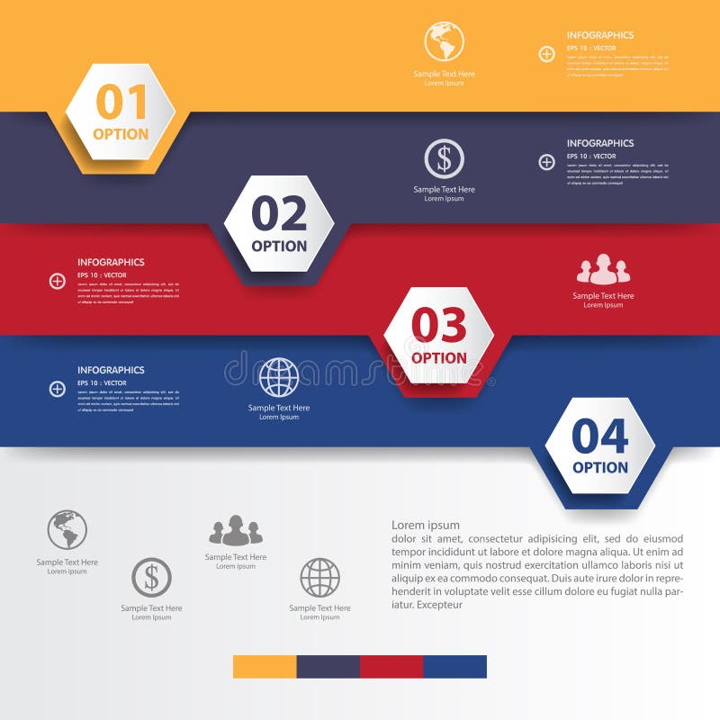 Design Multicolour Number Banners Template/graphic or Website.vector ...