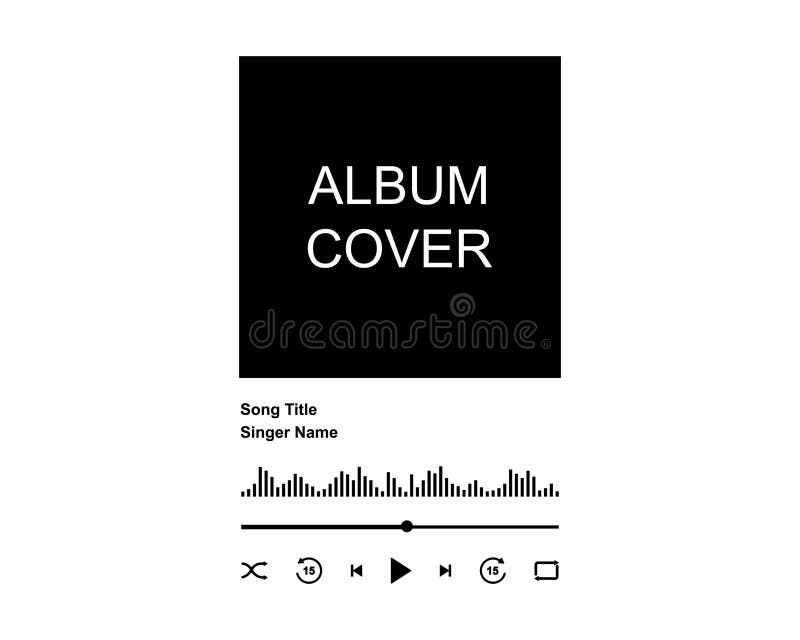 Design of Music Player Interface with Album Cover Frame, Buttons ...