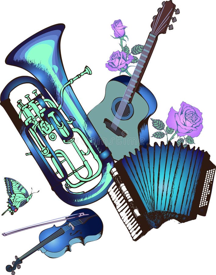 Design of Musical Instruments Stock Vector - Illustration of play ...