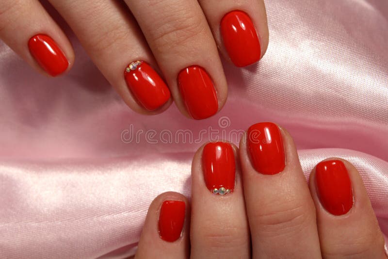 Design nails lady in red stock image. Image of wedding - 96023281