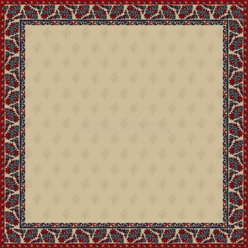 A Design for Napkin with Border Stock Illustration - Illustration of ...