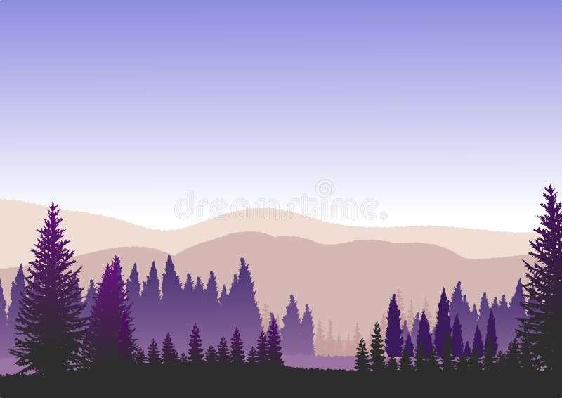 Design with Natural Landscape, with Mountains and Pines in the ...