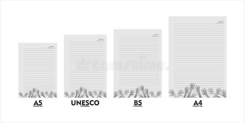 Design of Note Book Refills in Sizes A5, A4, B5 and Unesco Sizes. Stock ...