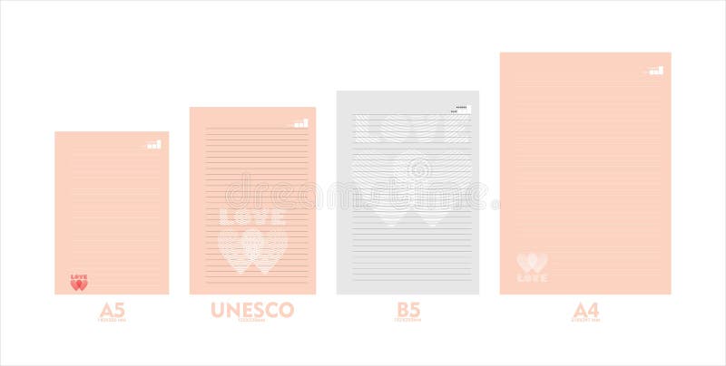 Design Note Book Size A5, A4, B5 and Unesco Stock Illustration ...