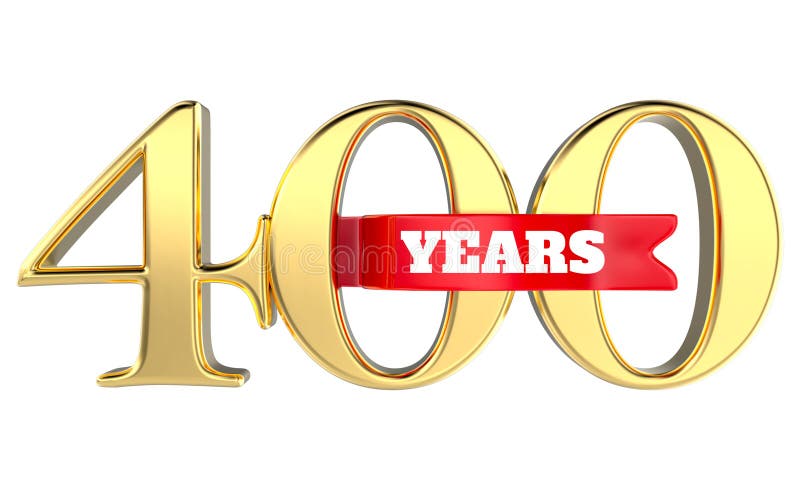 400 Number Gold 3D Render with White Background Stock Illustration ...