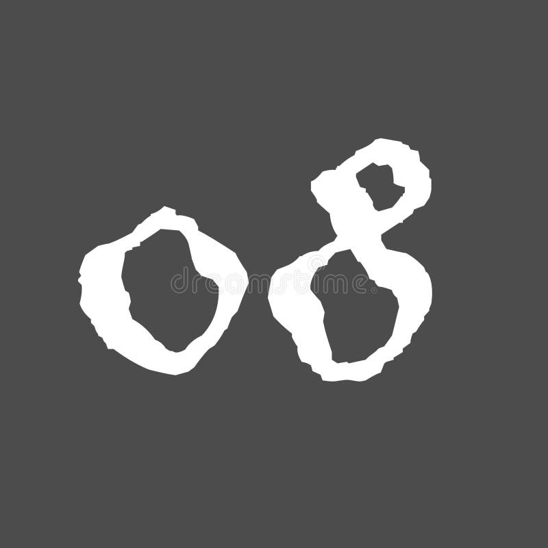 Design Number 08 in Grey on a Black Square Background Stock ...