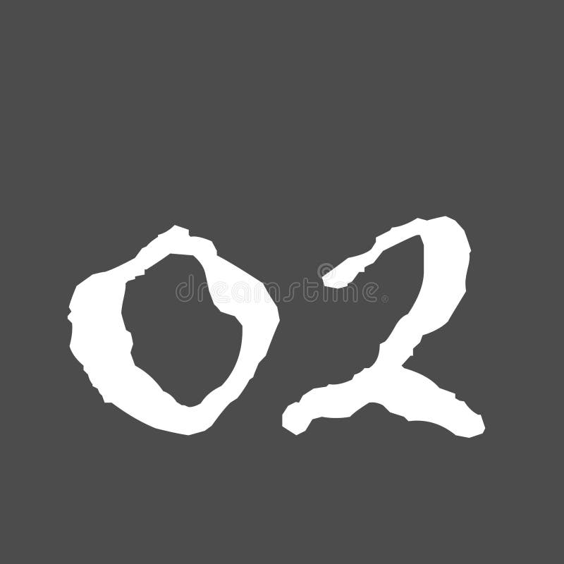 Design Number 2 in Grey on a Black Square Background Stock Illustration ...