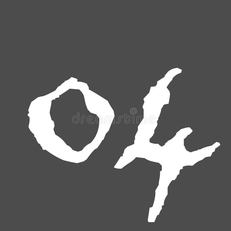 Design Number 04 in Grey on a Black Square Background Stock ...