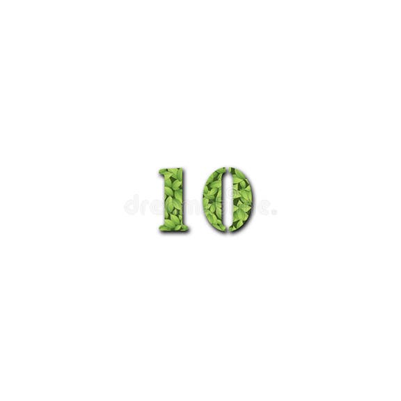 Design Number 10 with Leaf Texture on White Background Stock ...