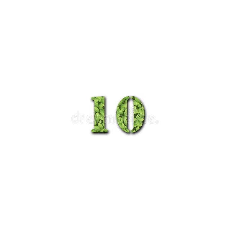 Design Number 10 with Leaf Texture on White Background Stock ...