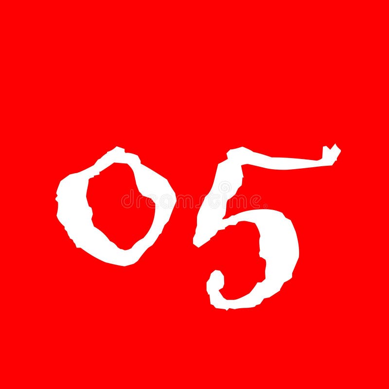 Design Number 05 in Red on a Black Square Background Stock Illustration ...