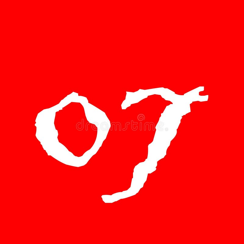 Design Number 07 in Red on a Black Square Background Stock Illustration ...