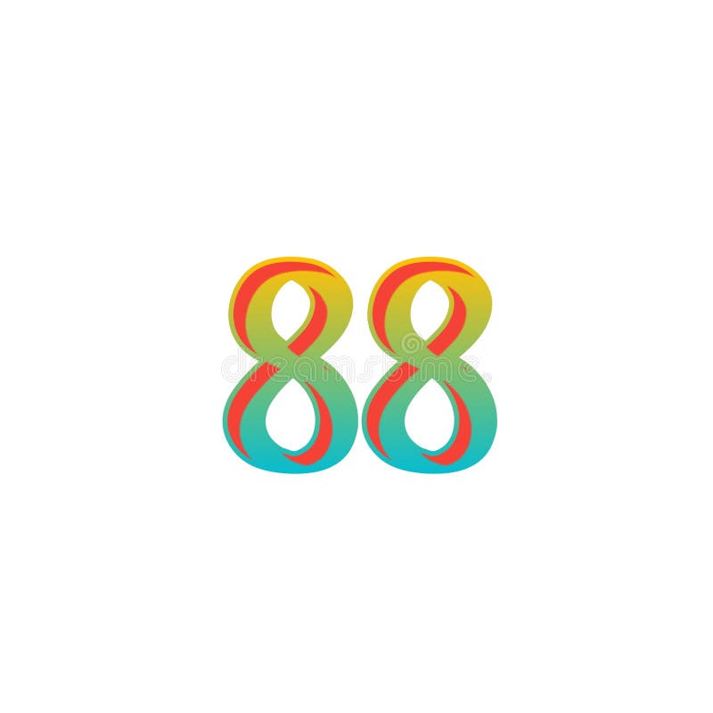 Design of Number 88 with White Background Stock Illustration ...