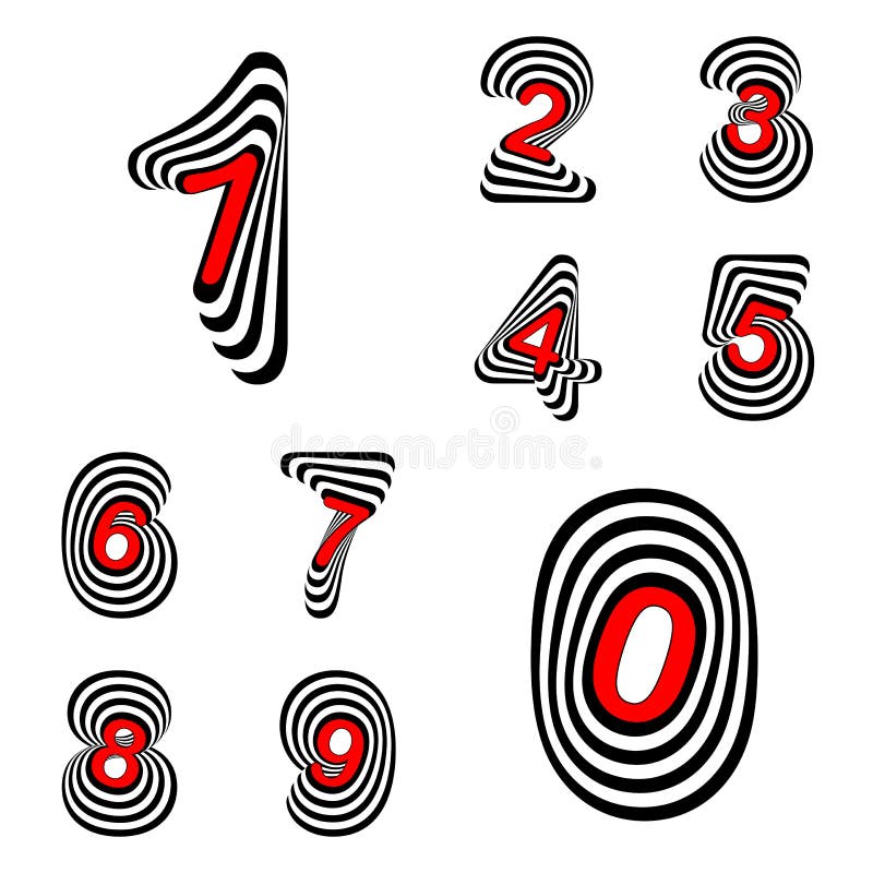 Design numbers set stock vector. Illustration of distorted - 45547648