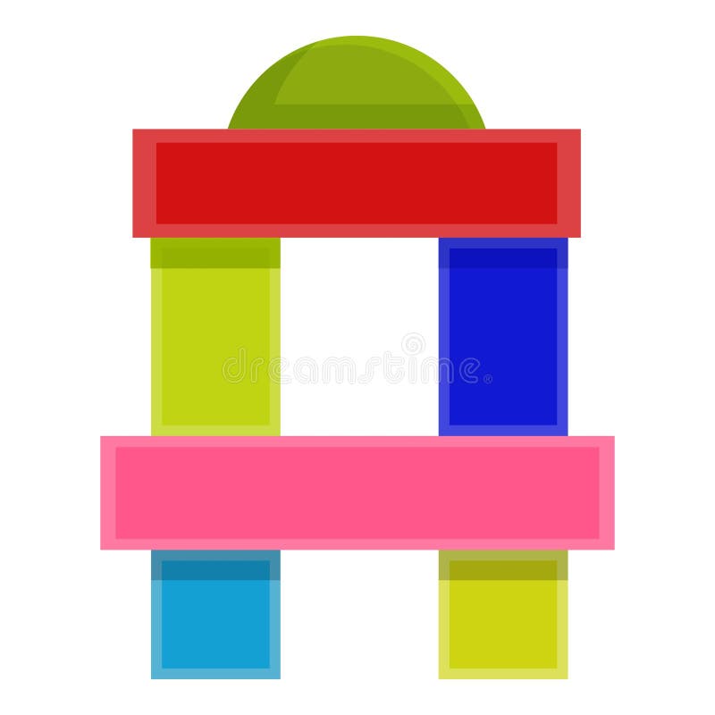 Design Object Blocks Icon Cartoon Vector. Brick Game Stock Vector ...