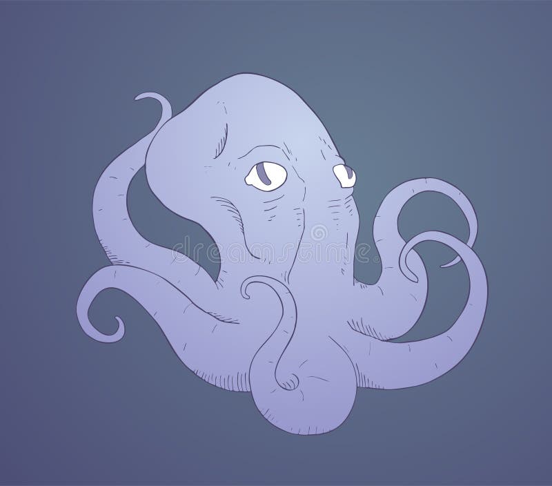 Design of Octopus Hand Draw Stock Vector - Illustration of rage ...