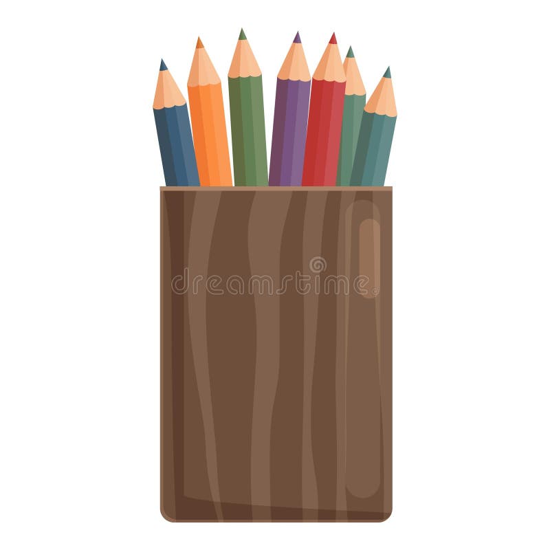 Design Office Desk Icon Cartoon Vector. Pencil Stand Stock Vector ...