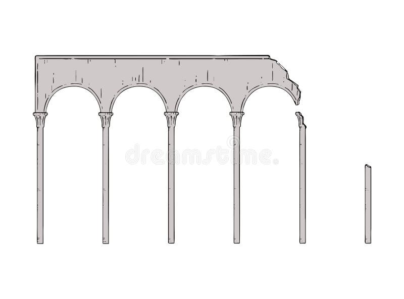 Design of Old Temple Columns Illustration Stock Vector - Illustration ...