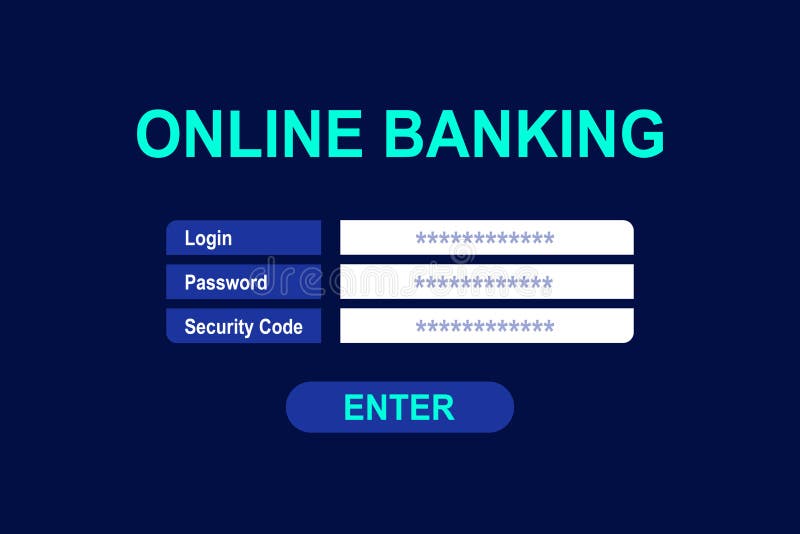 Design of Online Banking Application for Devices. Illustration Stock ...