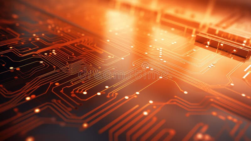 Design Orange Technology Background Stock Illustration - Illustration ...