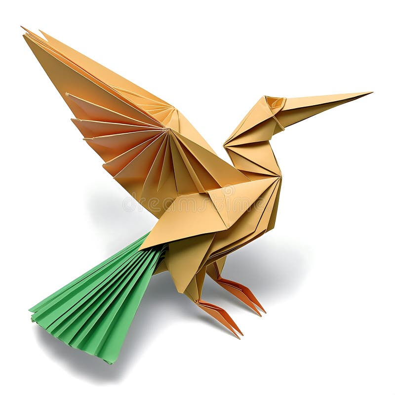 Design an Origami Bird from Separated Paper on a White Background Stock ...