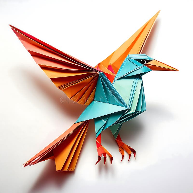 Design an Origami Bird from Separated Paper on a White Background Stock ...