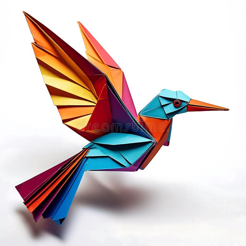 Design an Origami Bird from Separated Paper on a White Background Stock ...