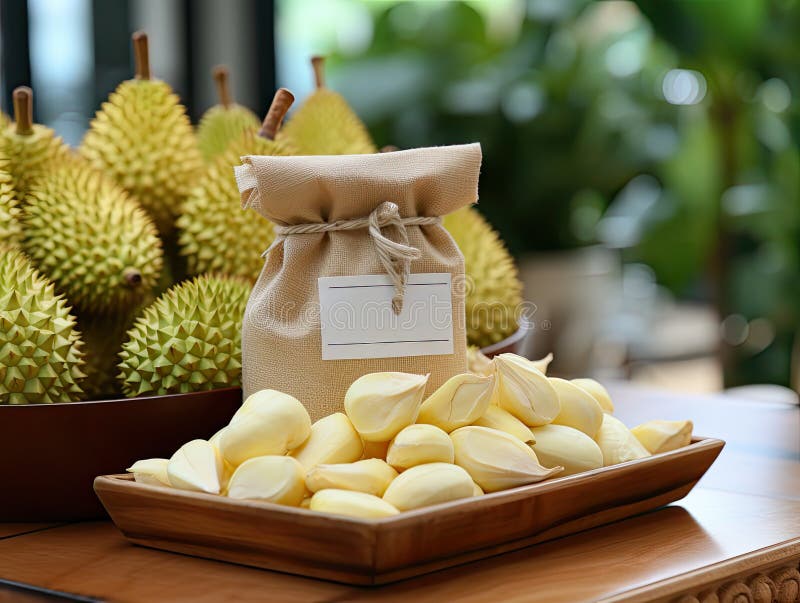 Design Packing for Durian Fruit, Template, Mocup in Style Engraving ...