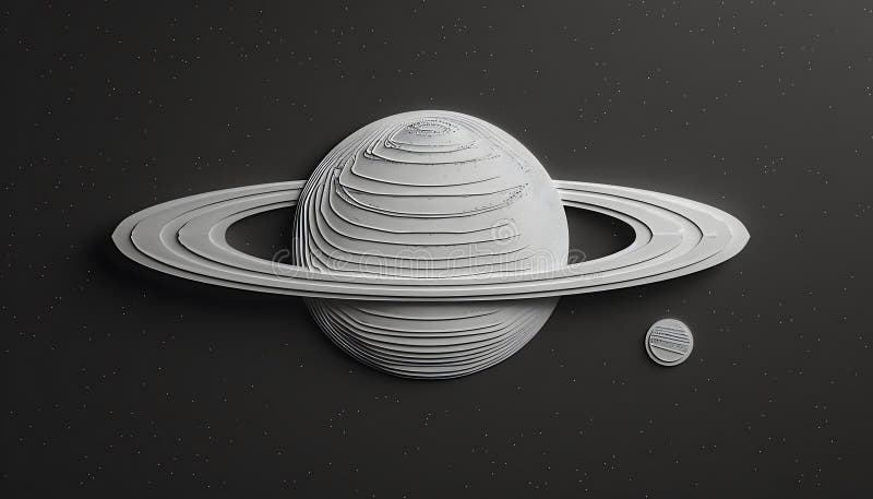 Design a Paper Cut Artwork of Saturn, Emphasizing Its Iconic Rings and ...
