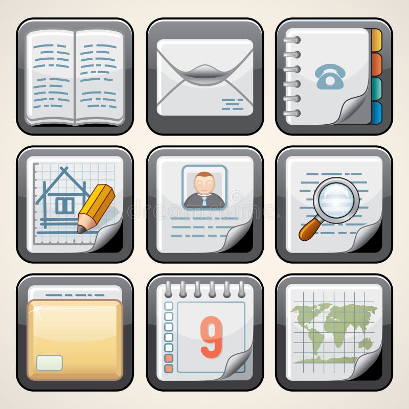 Design Paper Icons. Vector Set Stock Vector - Illustration of envelope ...